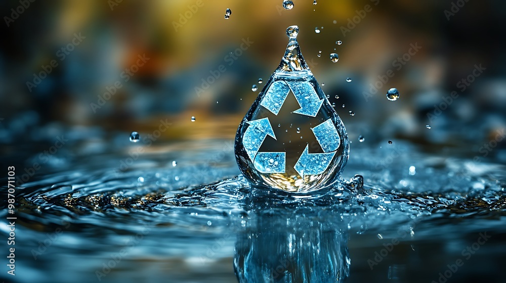 Water Droplet Recycling: A transparent water droplet with the recycling ...