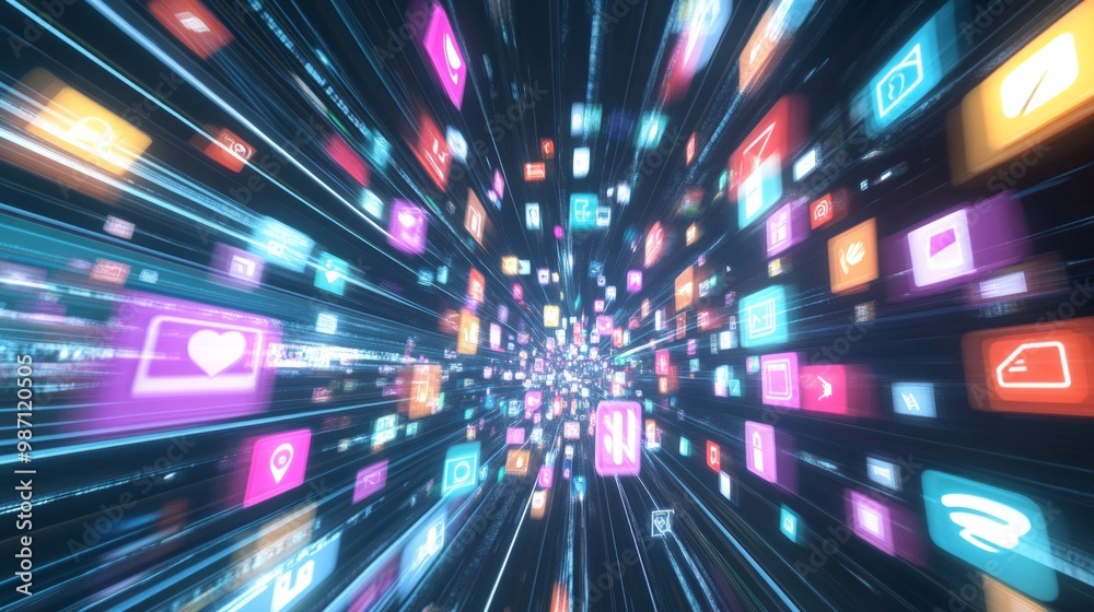 A dynamic and vibrant scene showcasing the concept of super fast ...