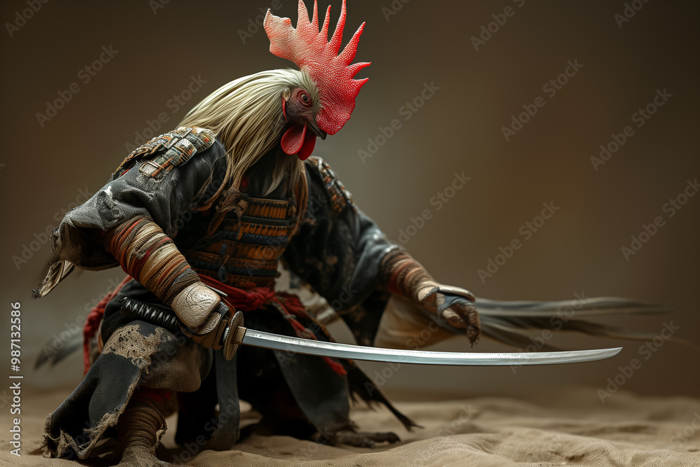 Digital illustration of rooster monster in, A monster character design ...