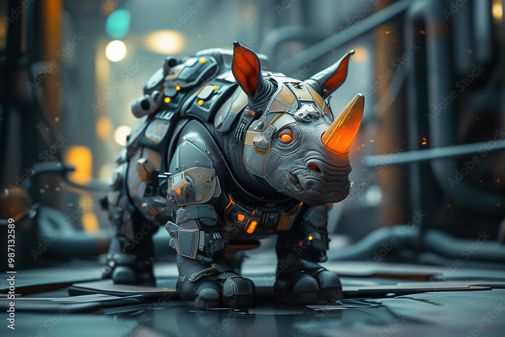 Digital illustration of rhino monster in, A monster character design ...
