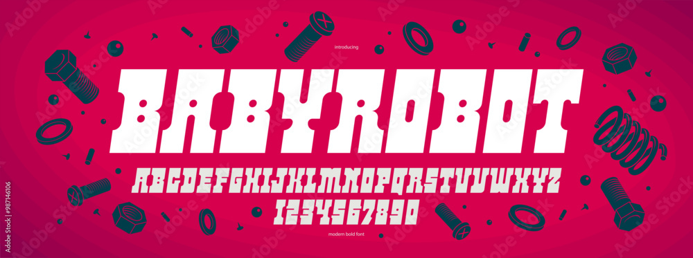 Bold futuristic comics display font for logos and posters, cartoon ...