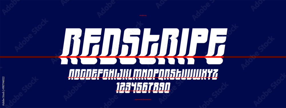 Bended and deformed display font for logos and posters, vector ...