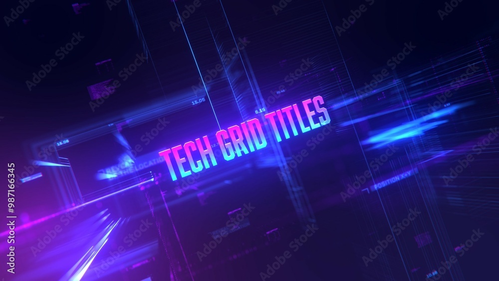 Tech Grid Titles Stock Template | Adobe Stock