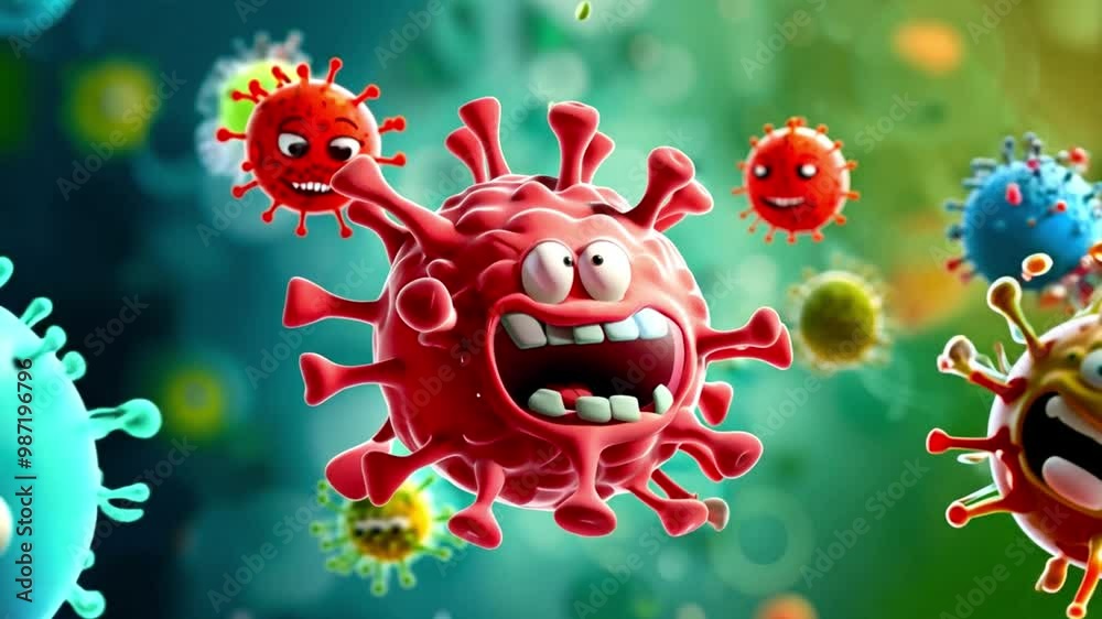 Microbiome intestine factories microbiota. Virus animation 4k video ...