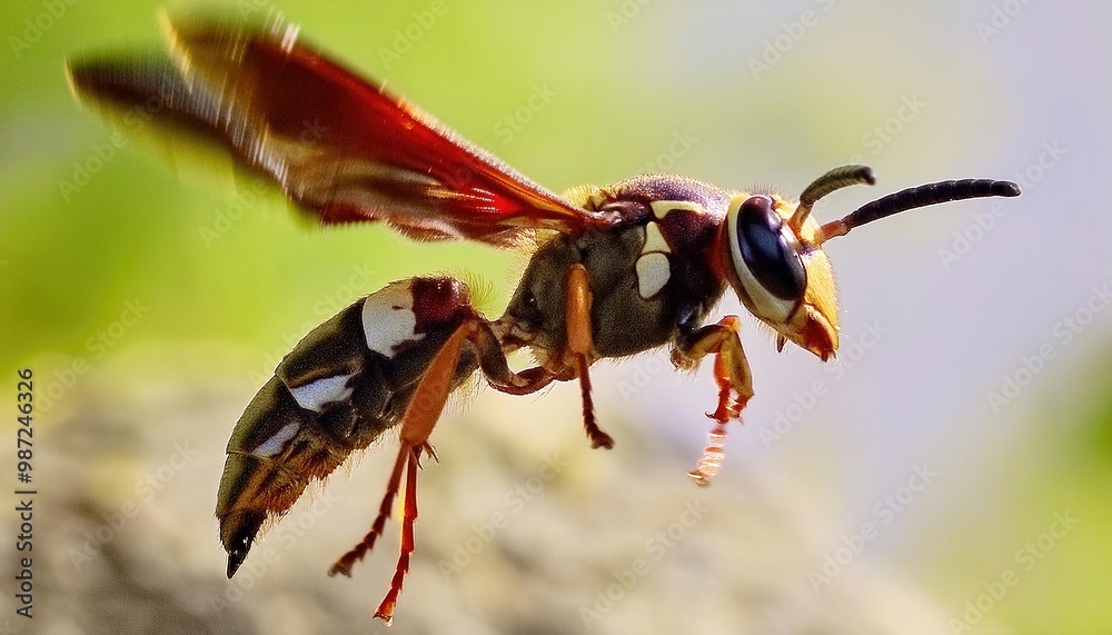 eastern cicada killer or hawk - Sphecius speciosus - is a large ...