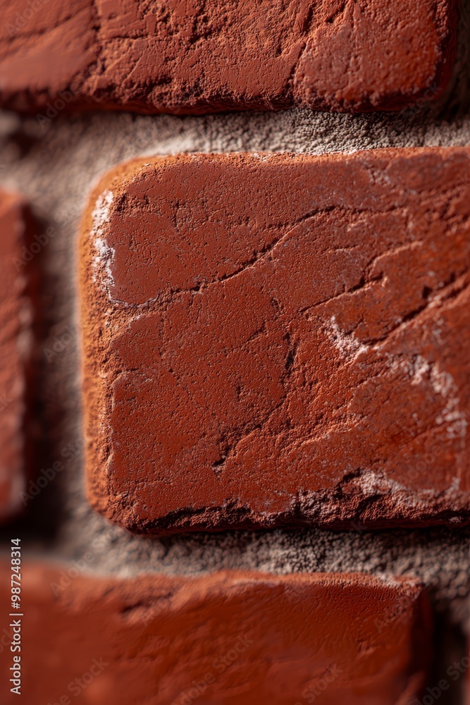 red paint chips at the bricks' tops, while white paint chips at their ...