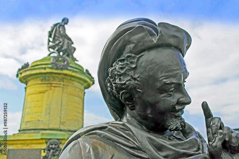 Statue of Sir John Falstaff a fictional character who appears in three ...