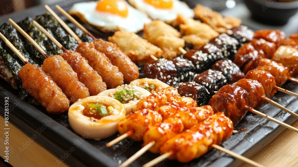 Snack, Korean food, tteokbokki, sundae, fried food, fish cake, fish ...