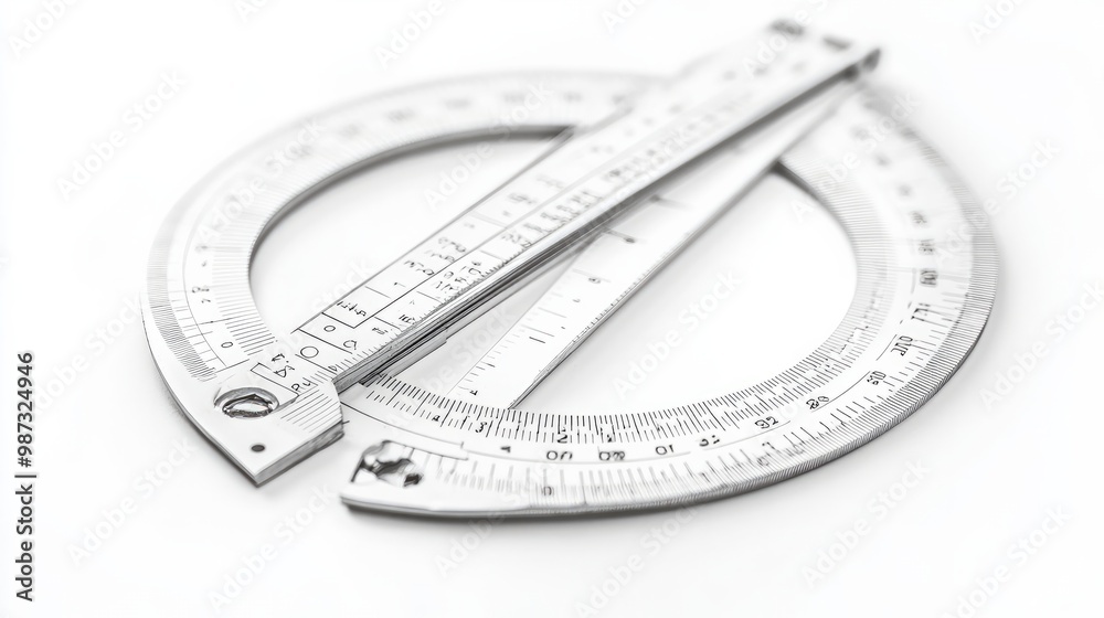 An Angle Measuring Tool Set 180 Degree Measure And Round 360 Protractors Scale Are Included In