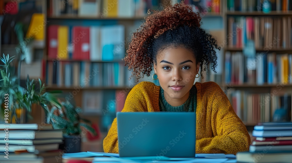 Online learning session with a student attending a virtual class ...