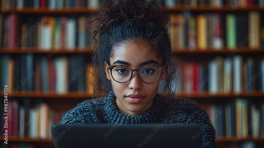Online learning platform with a student attending a class on a laptop ...