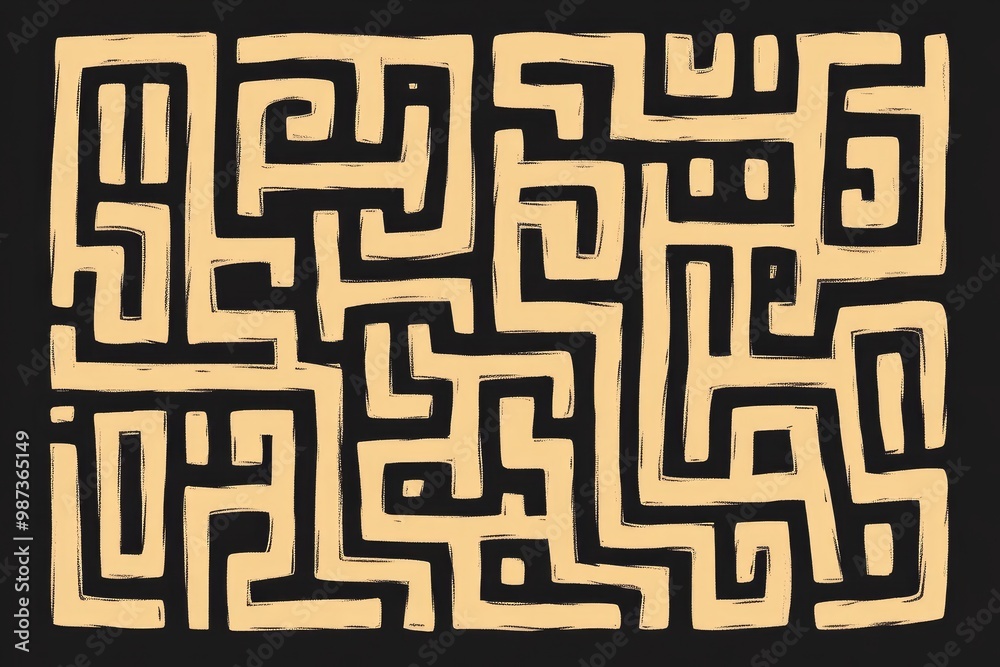 Labyrinth game way. Square maze, simple logic game with labyrinths way. How to find out quiz ...