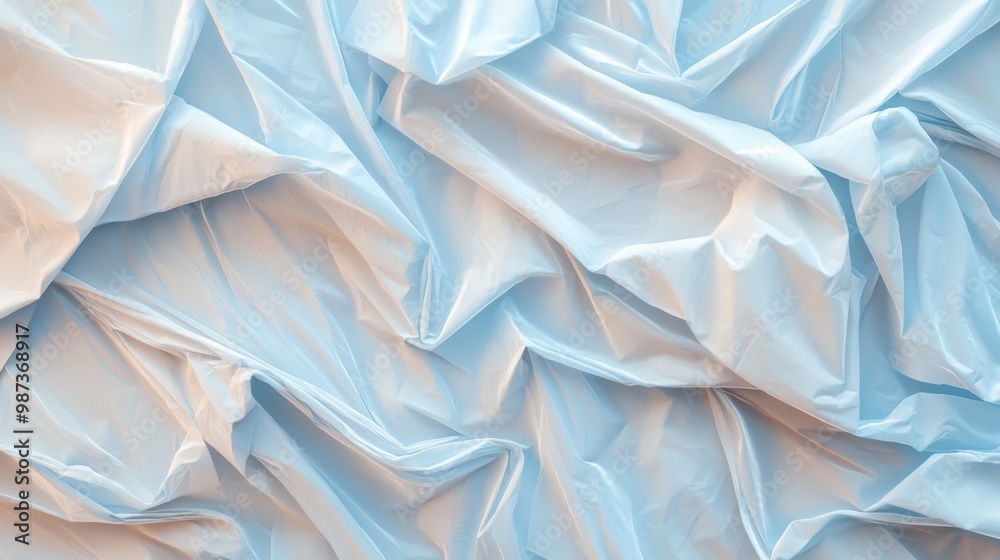 Clear plastic sheets stretched across a surface with detailed textures ...