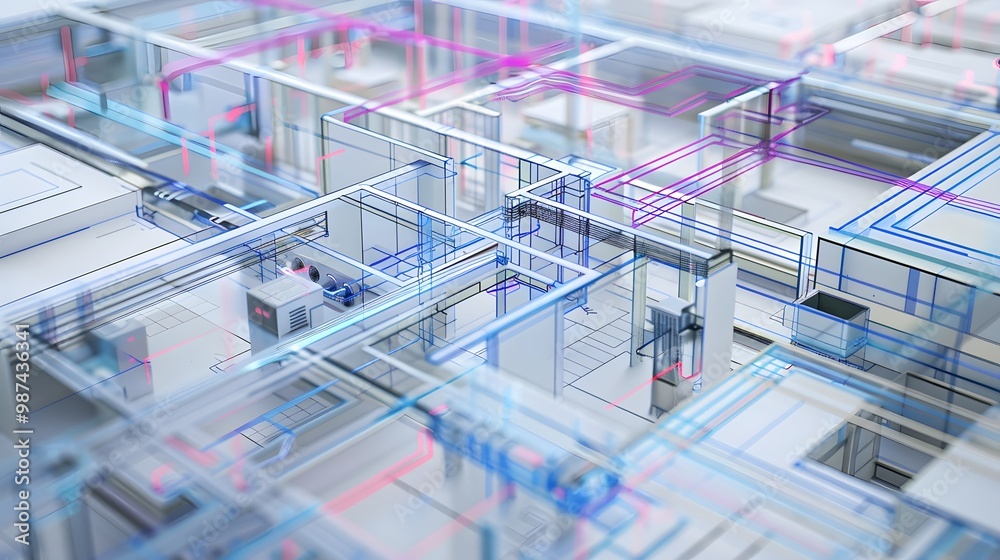 LOD (Level of Detail) Management: A technical blueprint displaying the ...