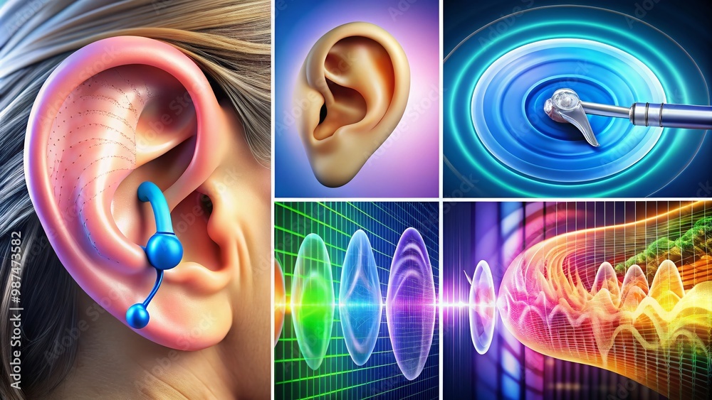 Audiology Clip Art Featuring Hearing Aids, Sound Waves, Ear Anatomy ...