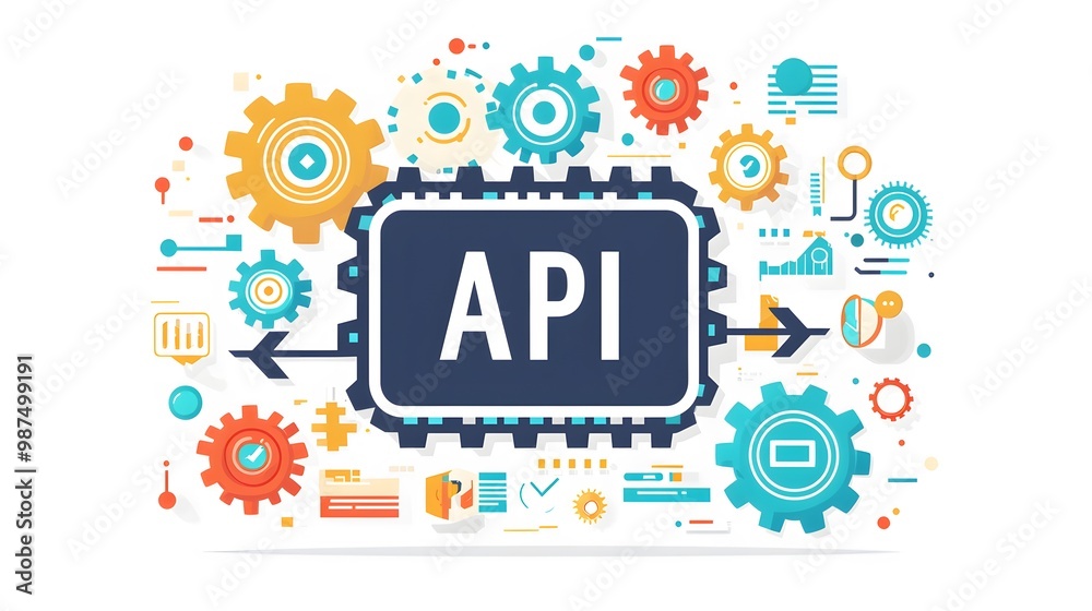 Algorithm Concept: A flat-style vector icon featuring gears and an arrow, representing ...
