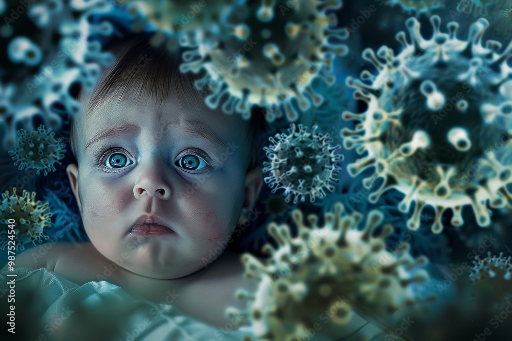 Innocent baby eyes glossy and afraid captures poignant scene. Innocence ...