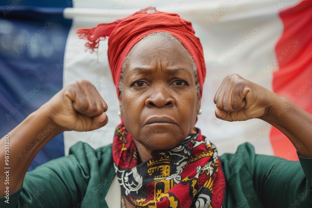 Mature nigerian woman standing intimidating and fierce look. French ...