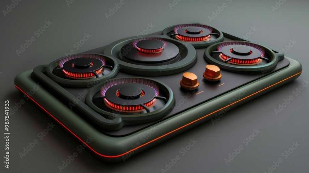 Sleek and Efficient Gas Cooktop with Minimalist Design for Modern ...