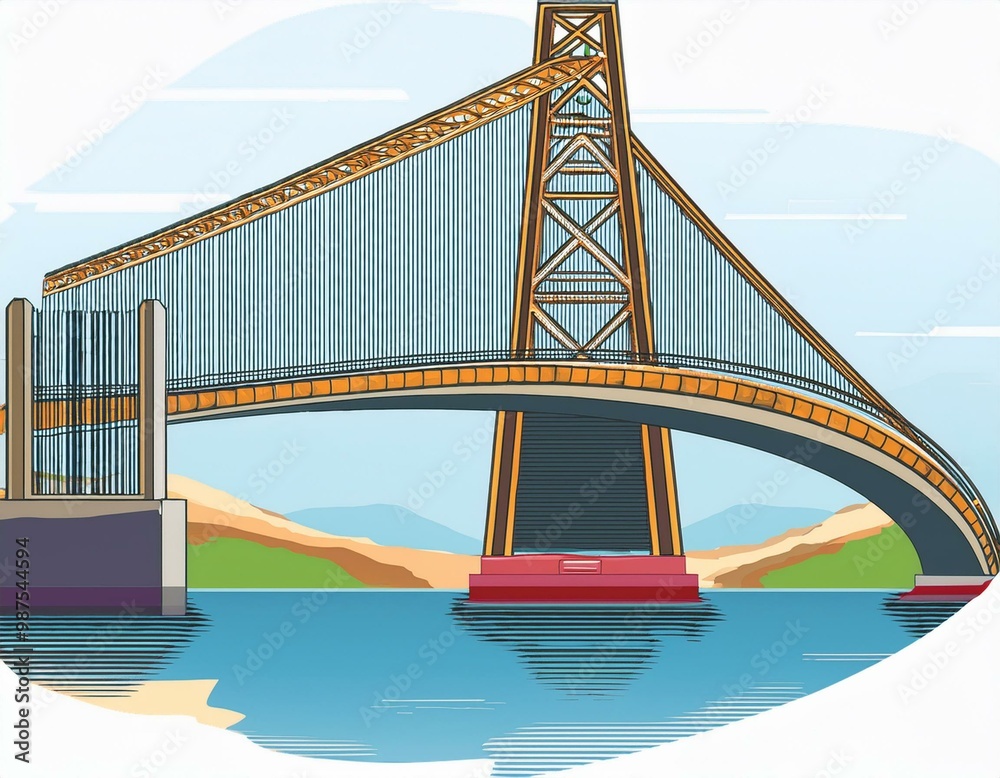 Bridge engineering structural analysis results of the finite element method calculation Stock ...