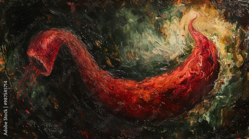 Striking and dramatic digital art painting depicting a mythological ...