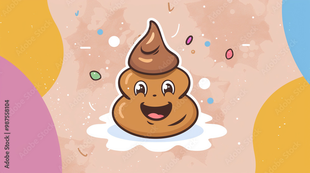 Poop emoji – cartoon-style swirl of brown poop with a smiling face ...