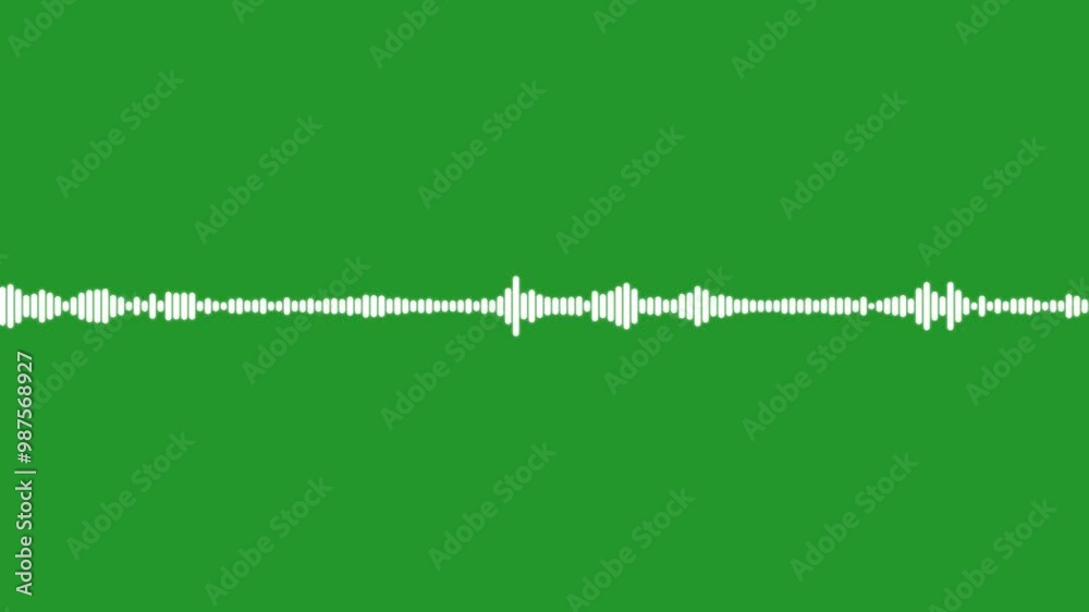 Abstract White on black sound waves background. White audio waveform ...
