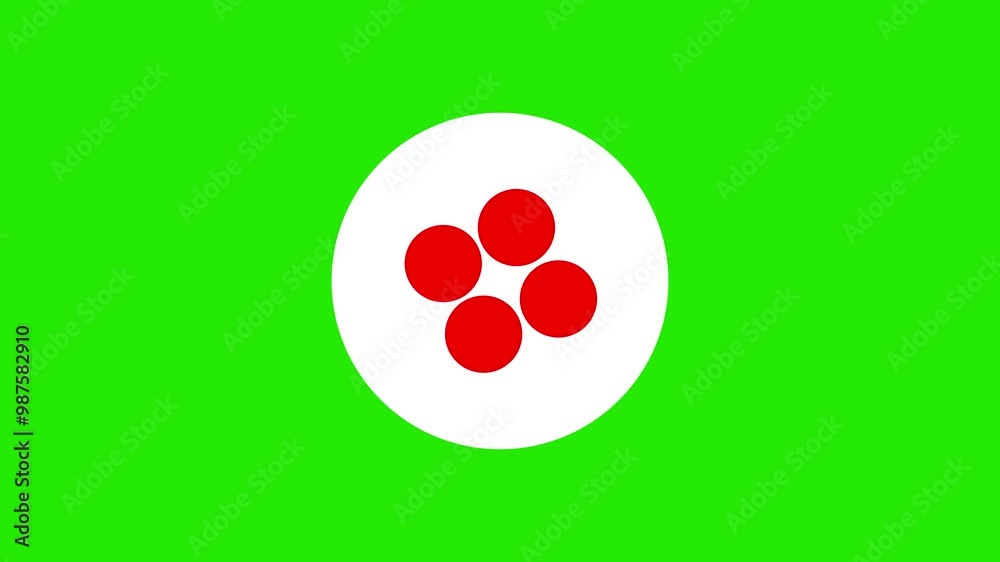 Animated 4 ellipsis dots circle blinking loop animation on green screen ...