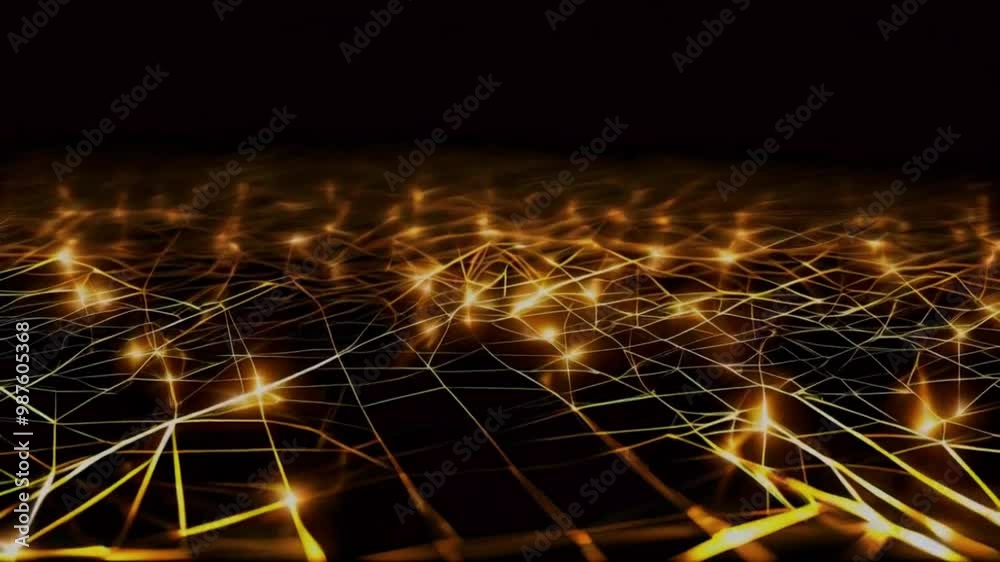 Geometric circles overlap and rotate in different directions, golden ...