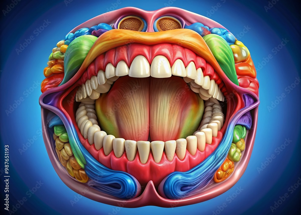 Detailed Tooth Chart for Adults Illustrating Dental Anatomy and Common ...