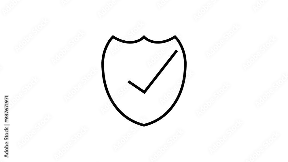 shield icon animation with check mark, tick mark verified icon, Success ...