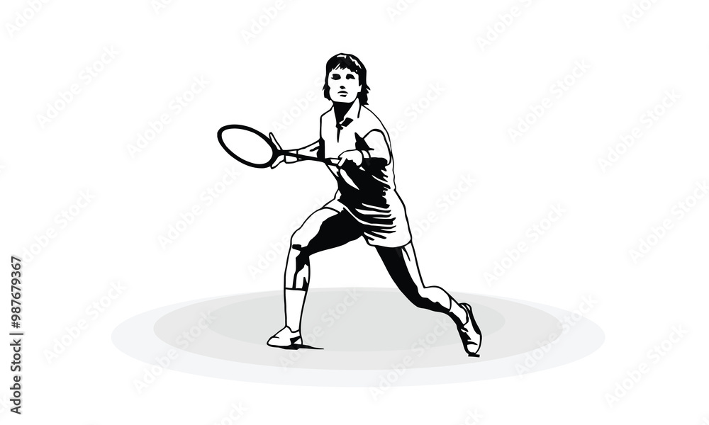 Badminton player action cartoon graphic vector for animation. female ...