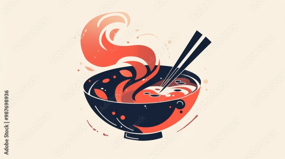 vector graphic of a bowl at the center, showcasing a hot pot theme ...