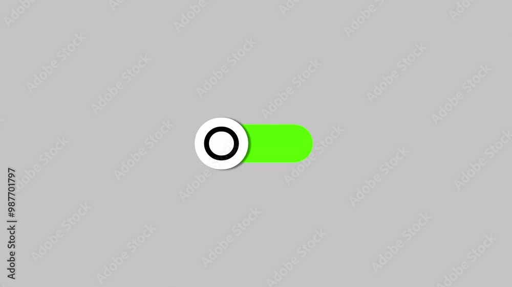 switch on off button animation, Toggle switch button animation, slider turn bar isolated ...