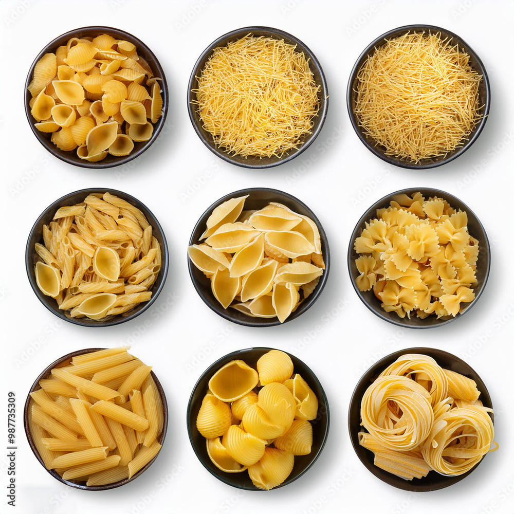 Set collection of raw uncooked Italian pasta, Tortellini, Tortelli ...