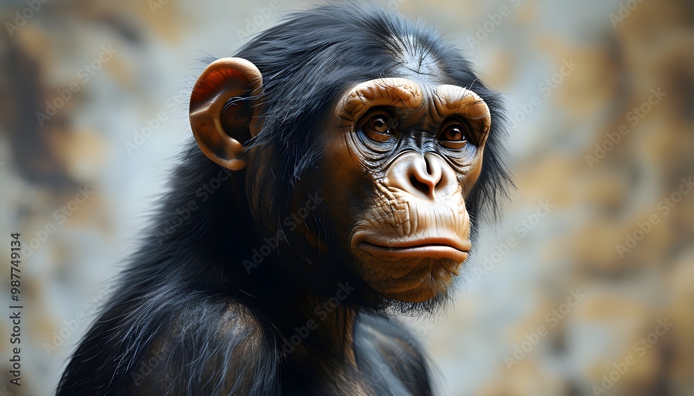 Upright Australopithecus afarensis Reconstruction Illustrating Hominid ...