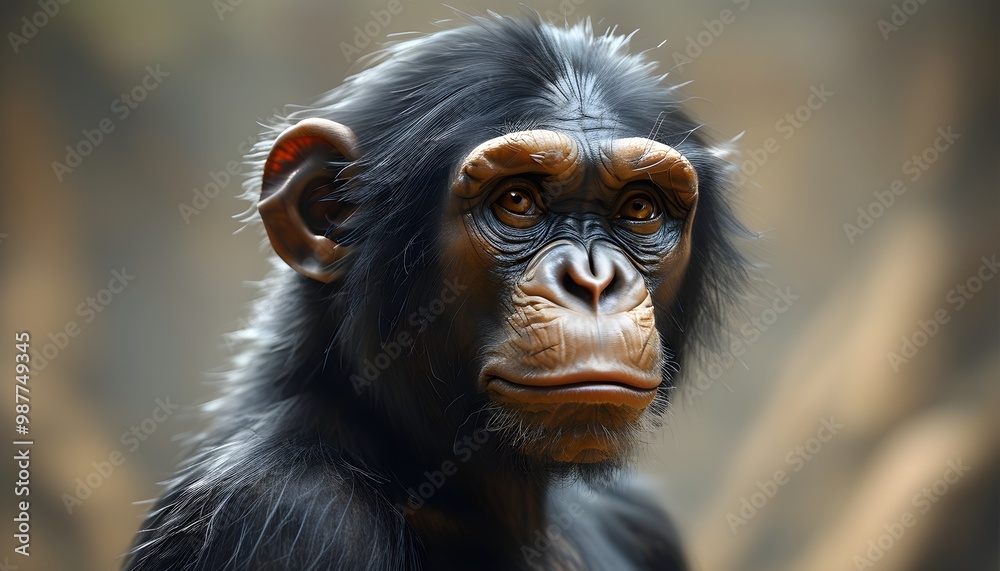 Upright Australopithecus afarensis Reconstruction Illustrating Hominid ...