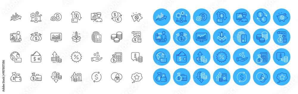 Fuel price, Wallet and Inflation line icons pack. Presentation board ... Fuel price, Wallet and Inflation line icons pack. Presentation board ...