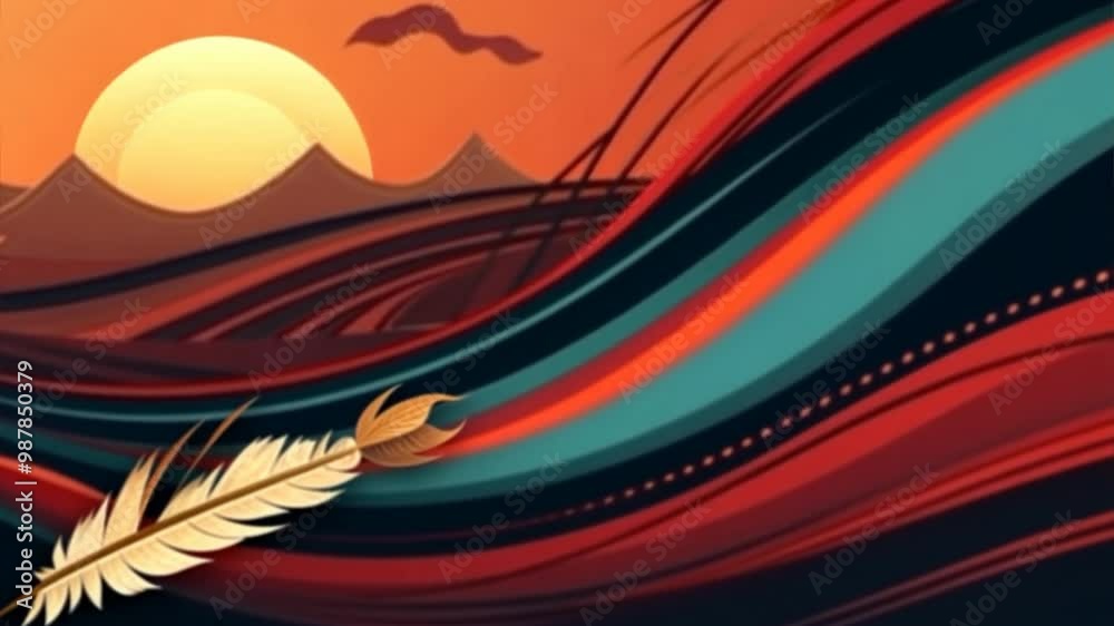 Background with tribal elements for National Native American Heritage ...