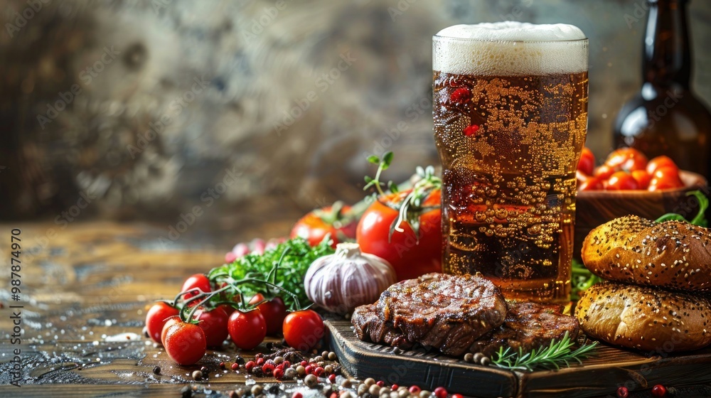 Oktoberfest Collage: German Food, Drinks & Beer Festival with Vector ...