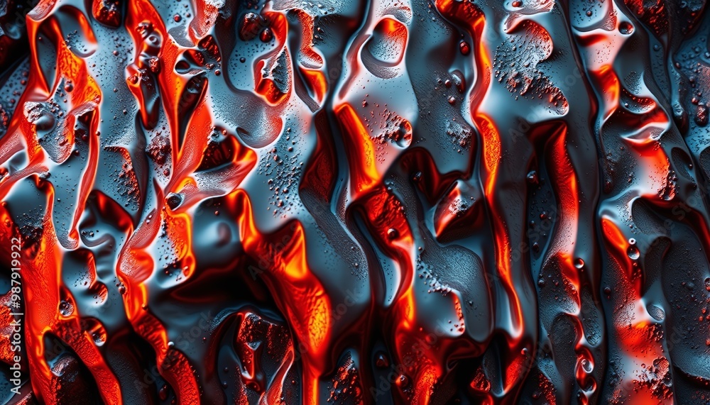 Glossy molten metal frozen in jagged shapes with dark steel texture for ...