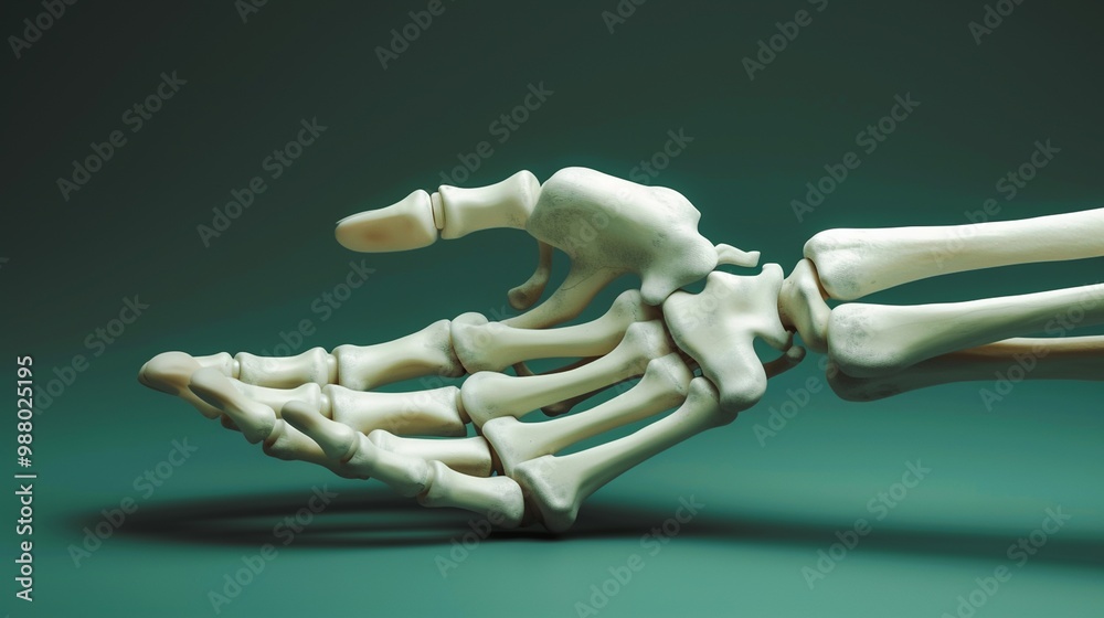Detailed skeletal anatomy of human hand and foot bones showing the ...