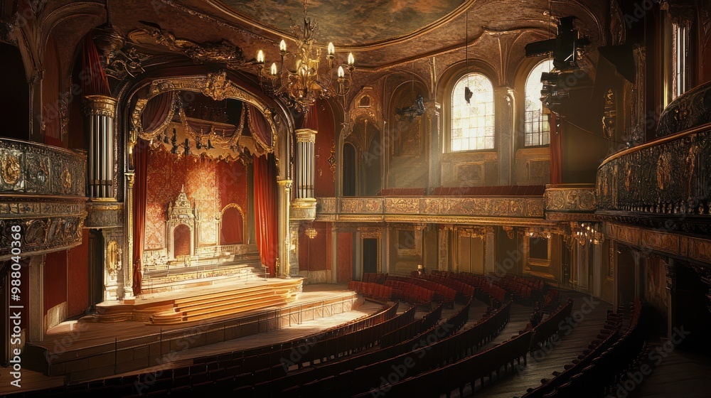 Concert stage in historical venues, set within iconic or ancient ...