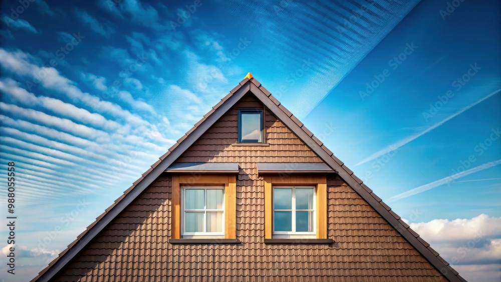 House with a gable roof window, residential, architectural, home, gable ...