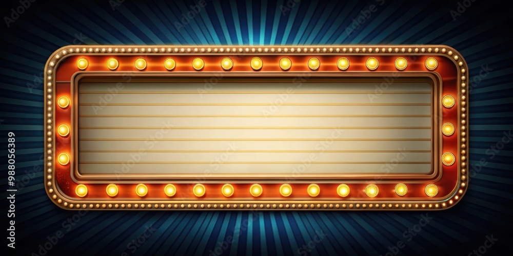 Vintage movie marquee with glowing lights and retro font , retro ...