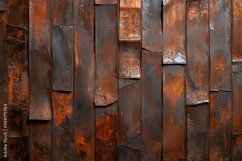 A rusty metal texture, with layers of oxidation and patina that give it ...
