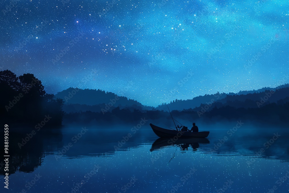 A Cozy Boat Ride On A Calm Sea With Distant Islands In The Background ...