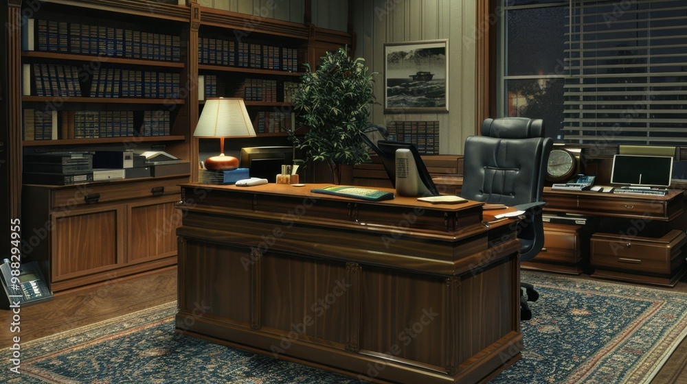 Chief's Office: The police chief's personal office, furnished elegantly ...