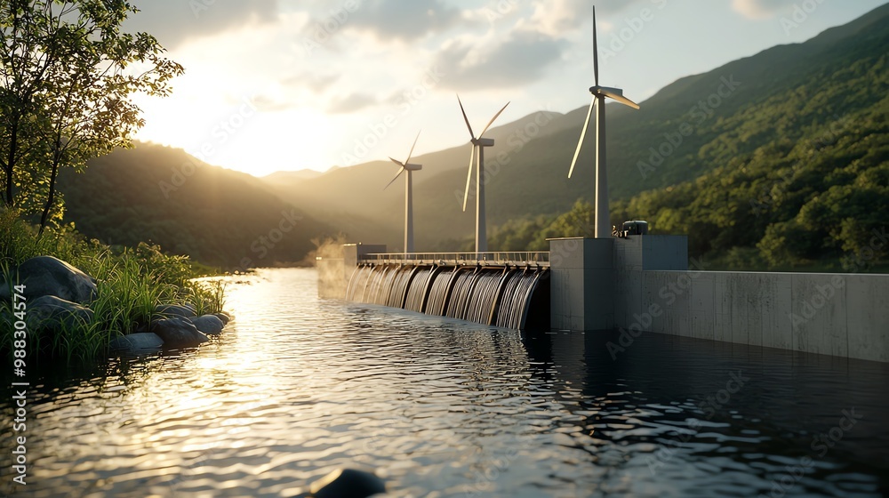 Floating turbine station with integrated ecodesign, clean hydropower ...