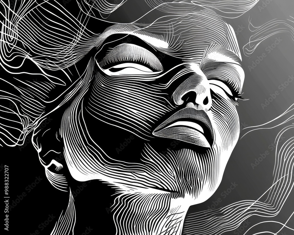 Line art illustration depicting the effects of low shutter speed on ...